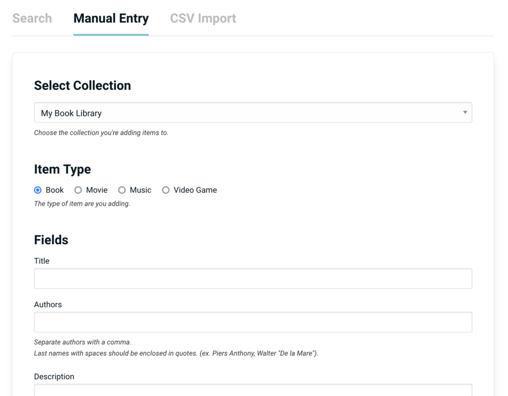 Add Items | Libib Support Center