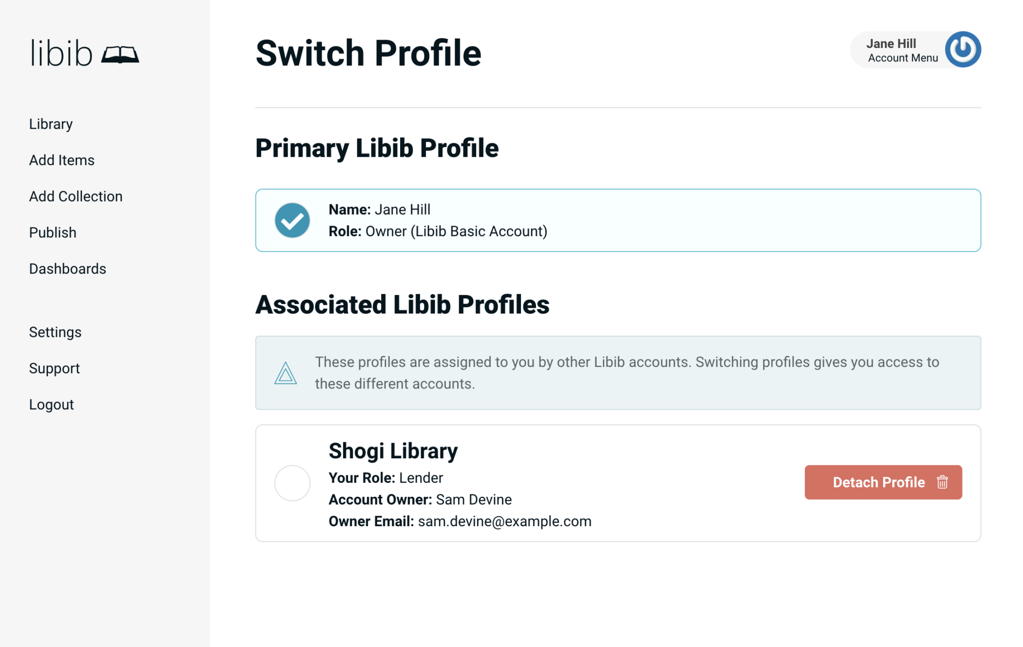Account Menu | Libib Support Center